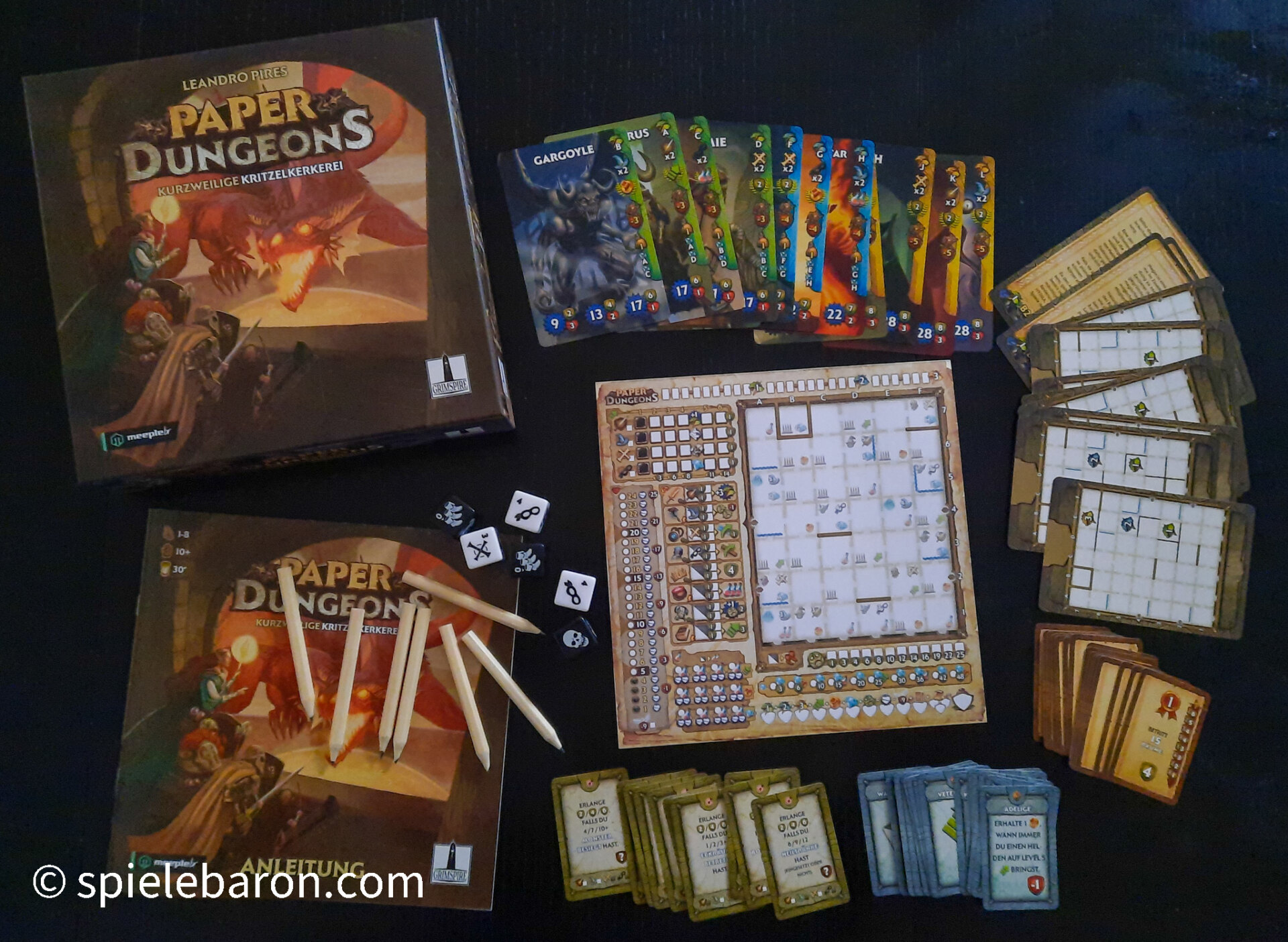 Roll & Write im Verlies: Paper Dungeons - Spiele Baron